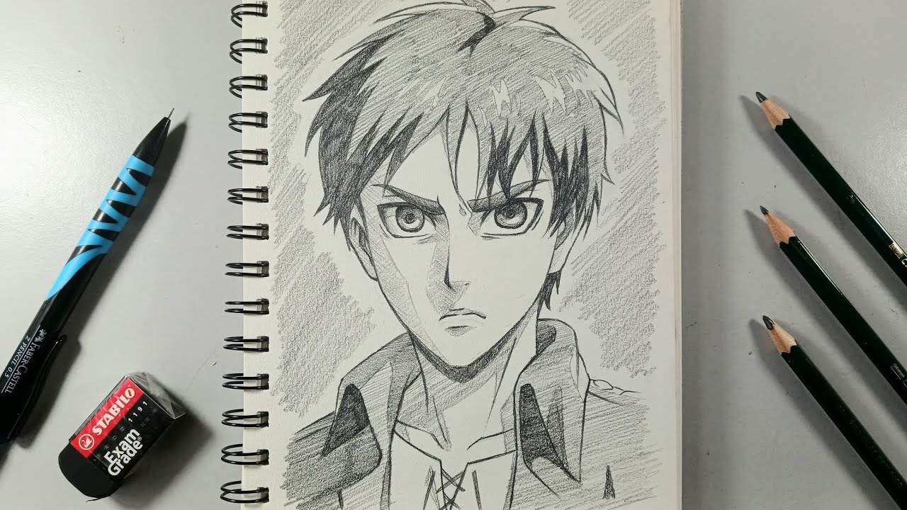 Lukis Eren Yeager 《Attack On Titan》anime - YouTube