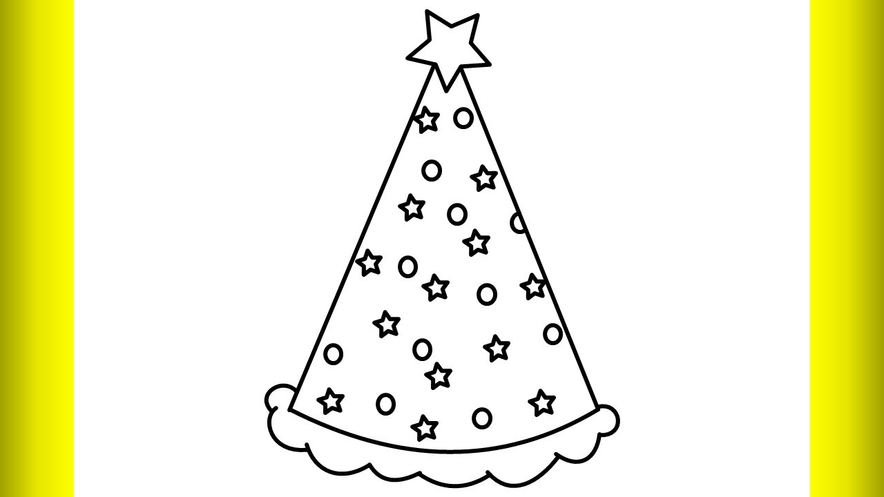 How To Draw A Birthday Hat - YouTube