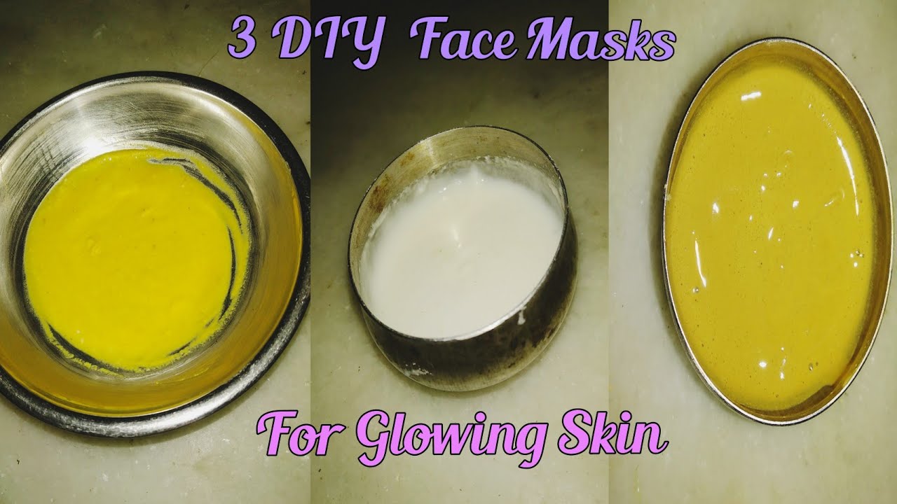3 DIY FACE MASKS FOR GLOWING SKIN || Instant Skin Brightening Face ...