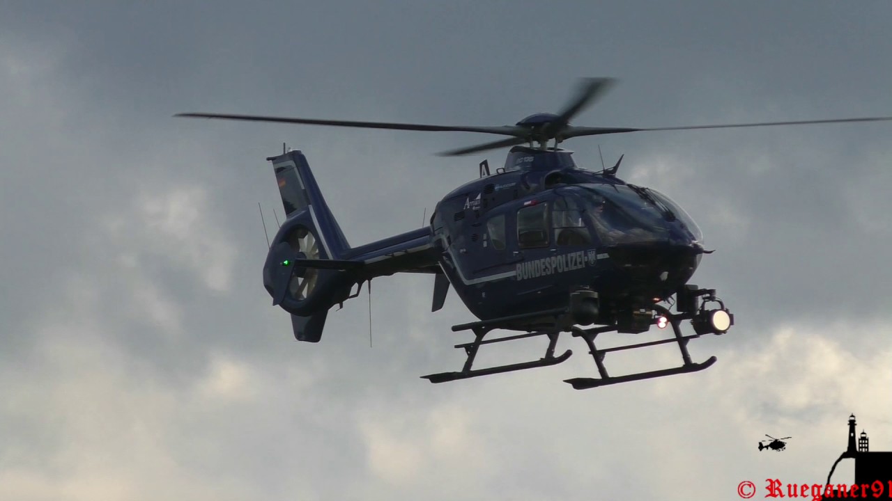 [HD] EC 135 Police Helicopter landing at Airport EDXQ Rotenburg - YouTube