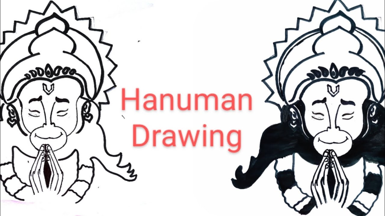 How to draw Hanuman // Hanuman Face drawing easy steps 2023// #hanuman# ...