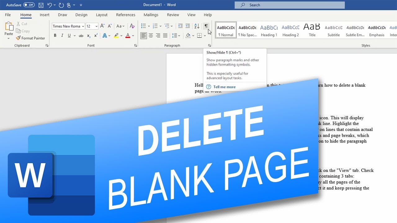 How To Delete Blank Page in Middle In Word YouTube How To Delete Blank Page in Middle In Word YouTube