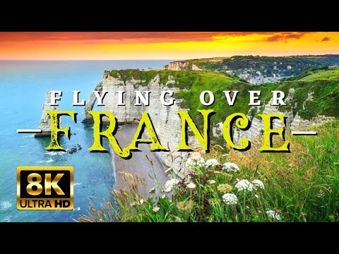 FLYING OVER FRANCE(4K UHD) - Relaxing Piano Music Along With Beautiful ...