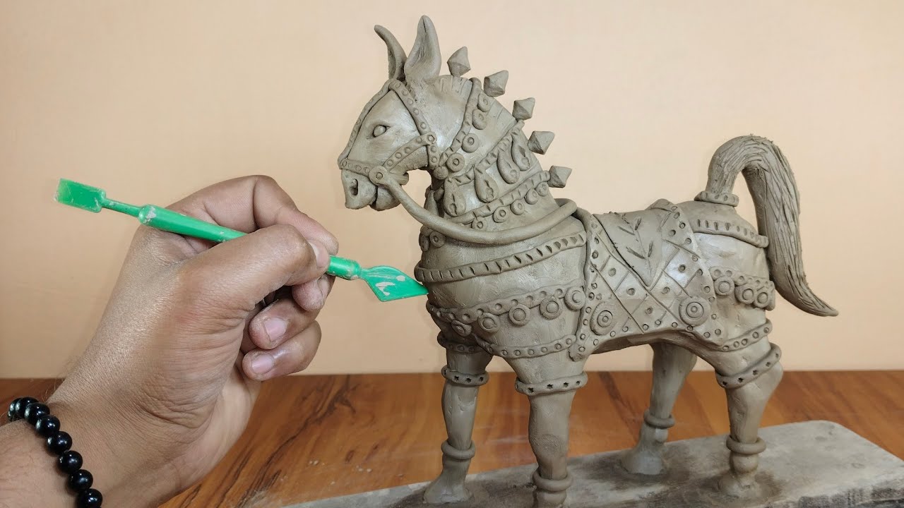 Sculpting horse with clay | clay modeling | how to make horse with clay ...