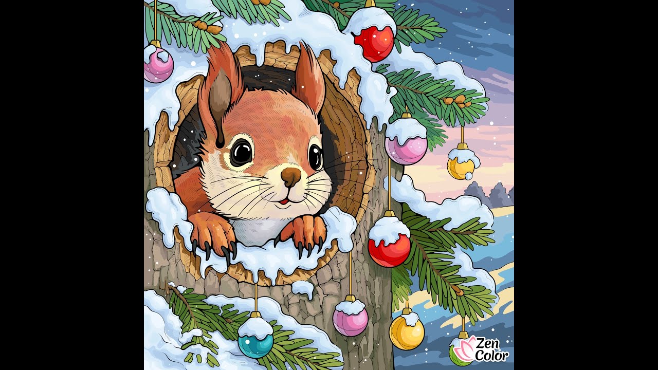 Zen Color Paint by Numbers app Color with me Bunny in a Christmas Tree ...