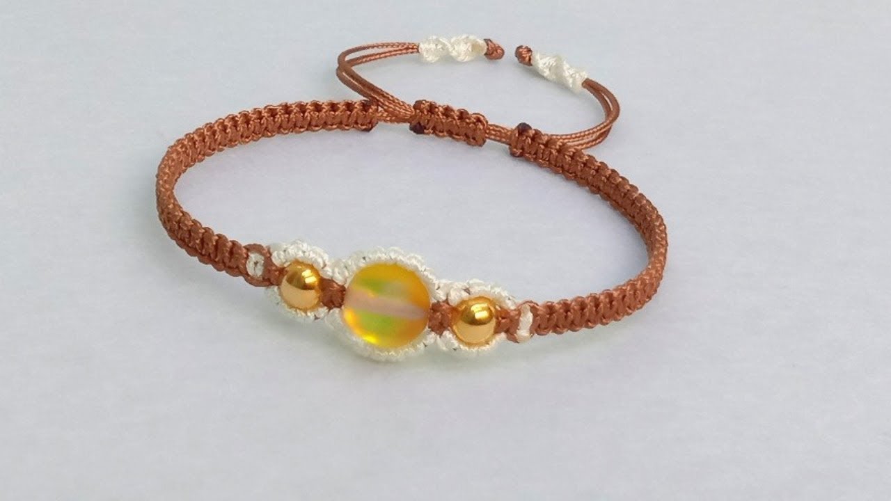 DIY Macrame Bracelet With Beads Idea / Macrame Bracelet Tutorial - YouTube