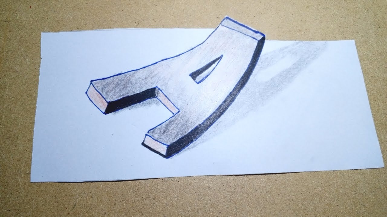 Drawing a 3D Letter A from Scratch in Less than 5 Minutes - YouTube