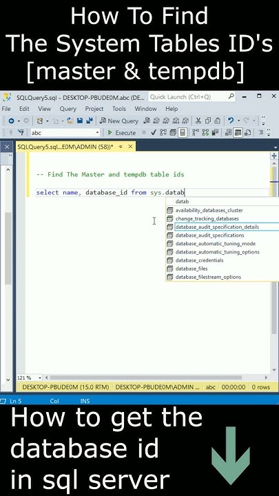 SQL Query Find system databases id master and tempdb - YouTube