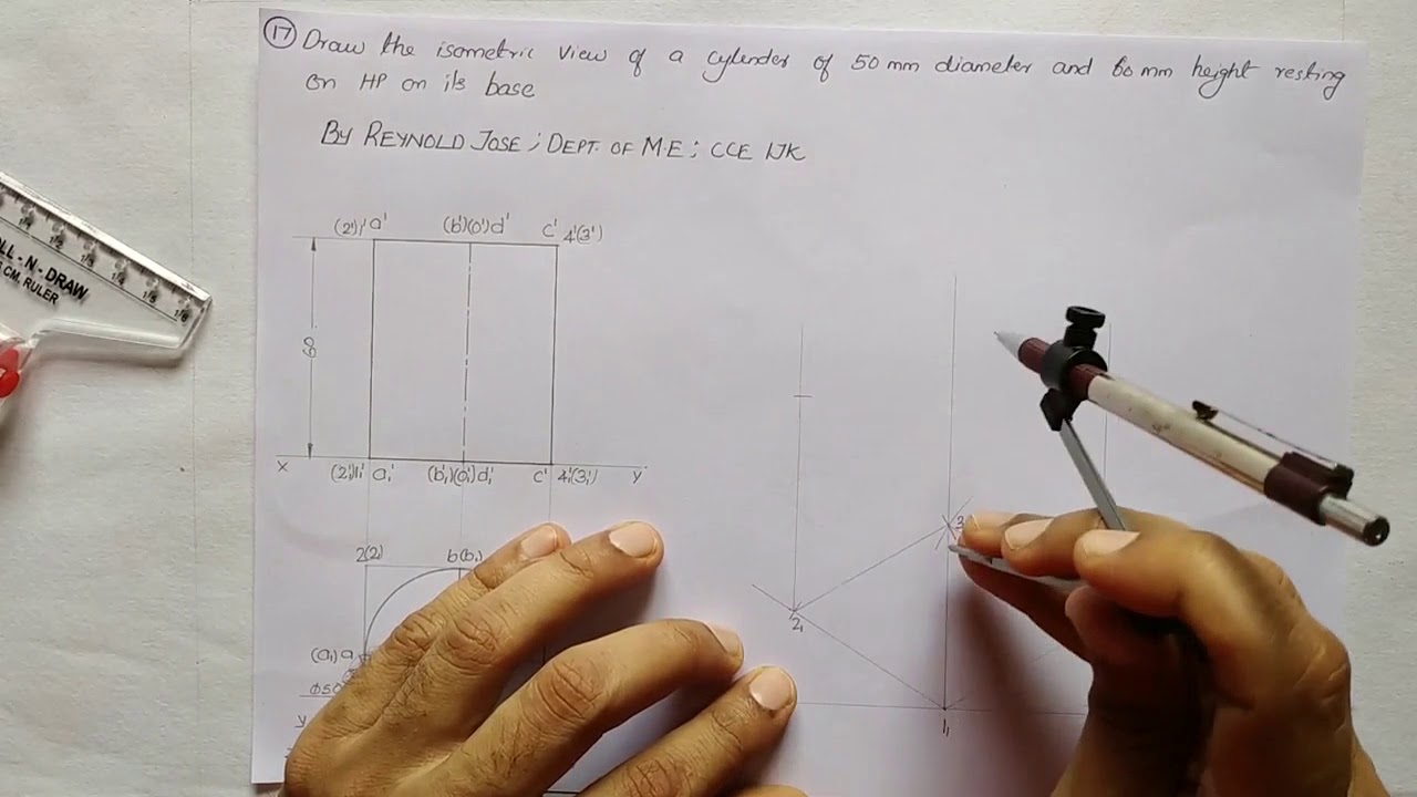 Problem 4.16 KTU-Engineering Graphics-Module-3; Isometric projection ...