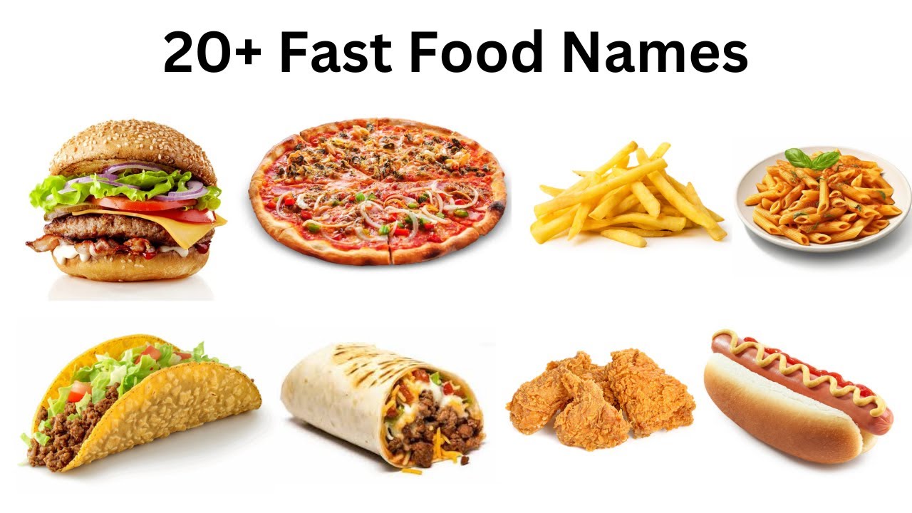 20+ Fast Food Names In English | Fast Food Vocabulary | Fast Food Names ...