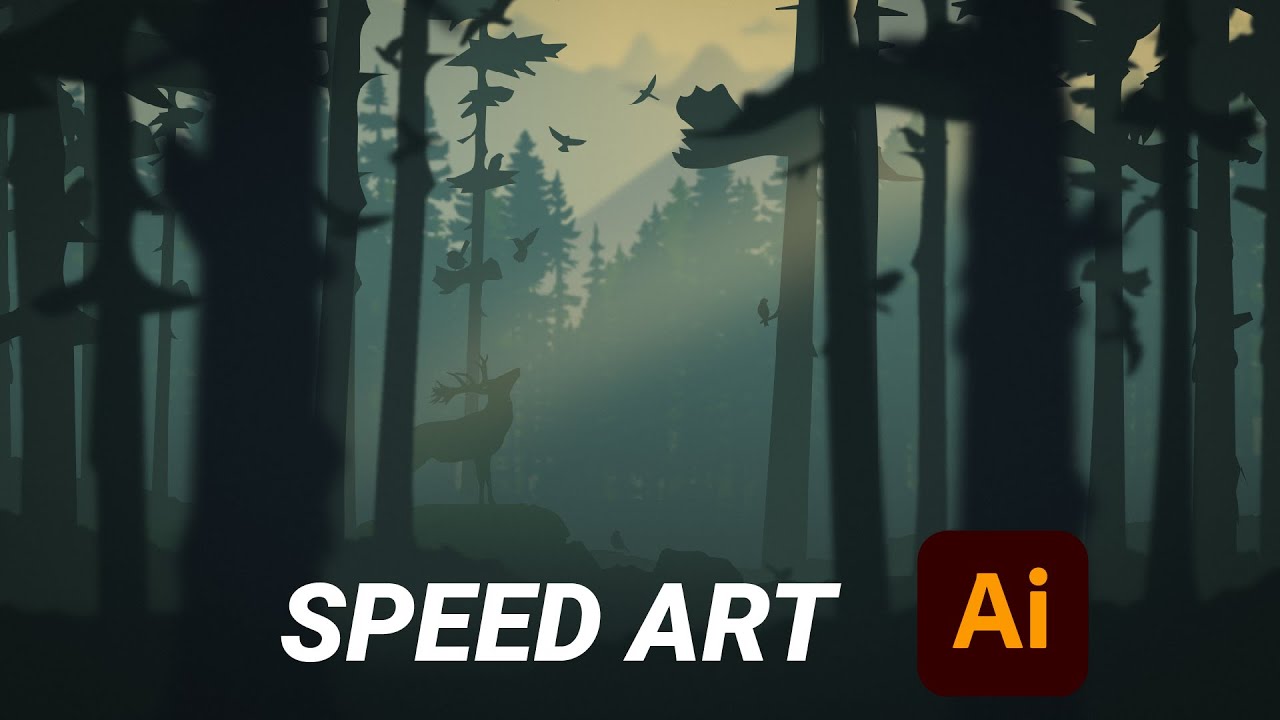 Forest Speed Art | Adobe Illustrator - YouTube