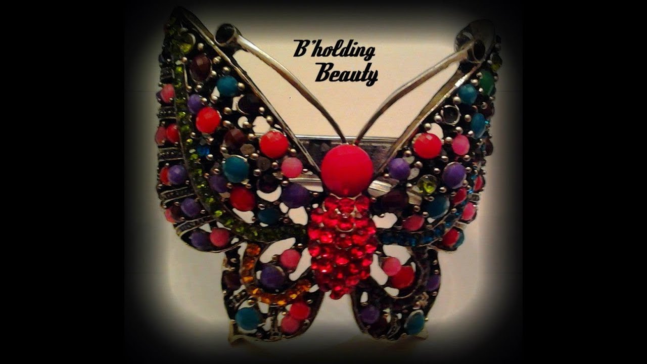 Multi-Crystal Butterfly Bangle Bracelet and Crystal Octopuss Ring @ B ...