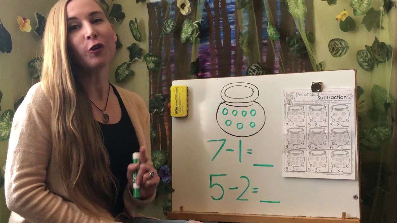 Math Lesson with Miss Wood (Pot of Gold Subtraction) - YouTube