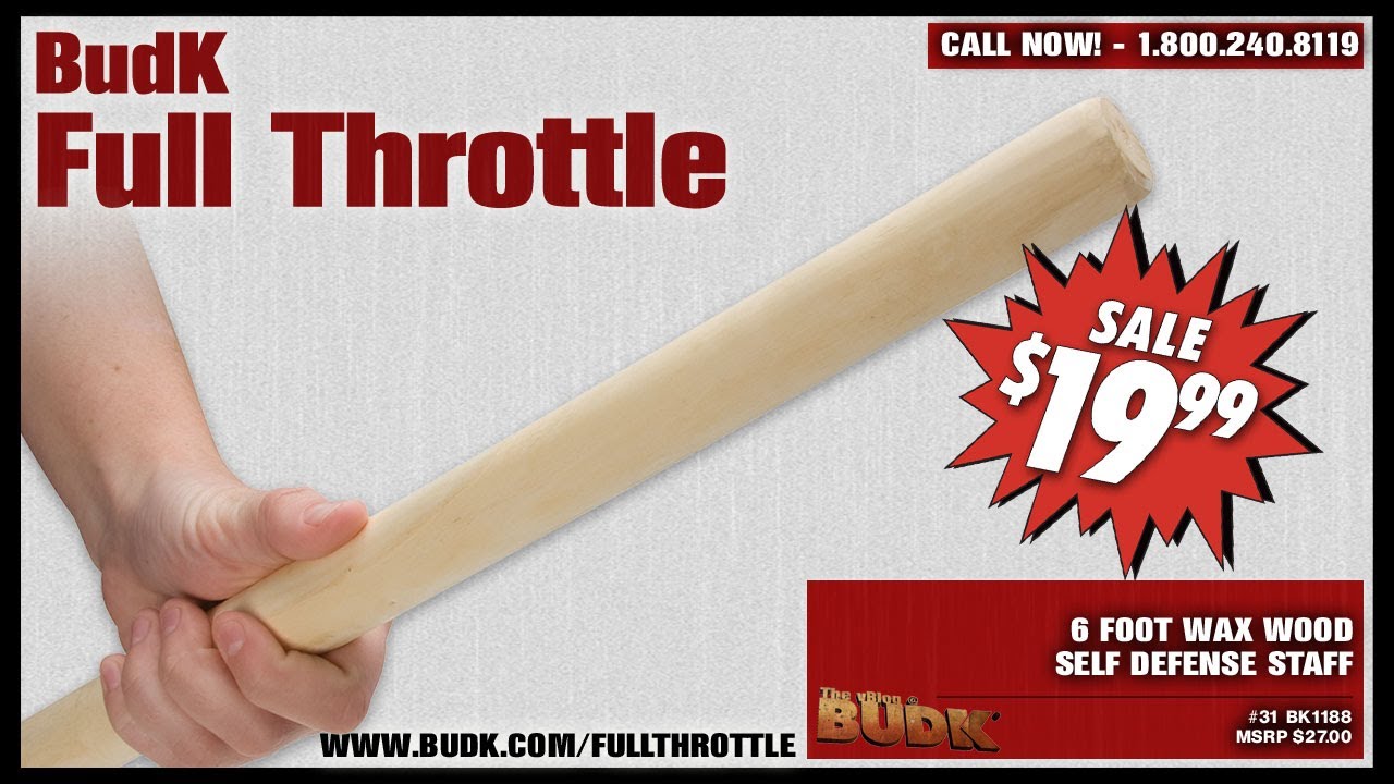 6 Foot Wax Wood Self Defense Staff - YouTube