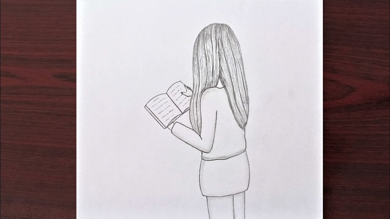 How To Draw A Girl Reading Book | Pencil Sketch | Easy Drawing - YouTube