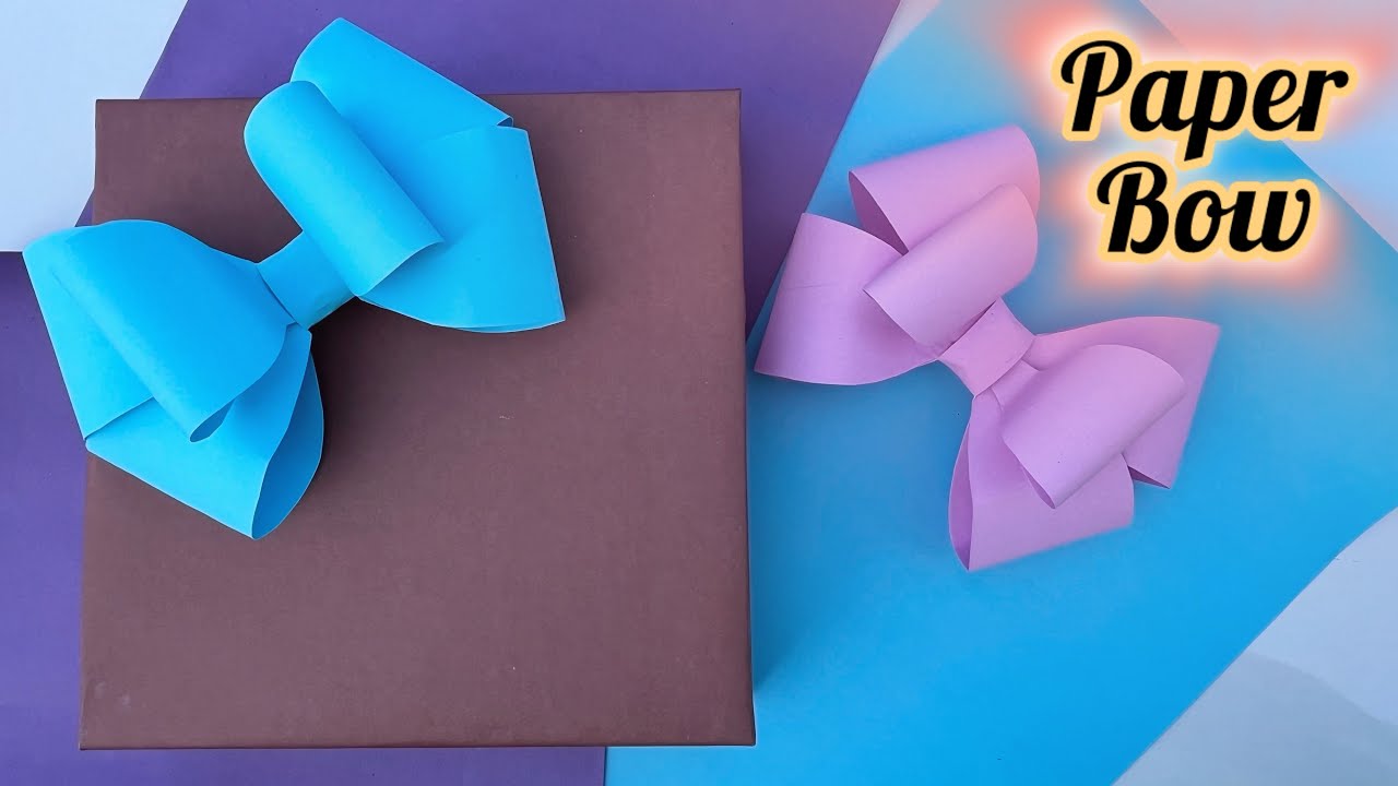 Origami Bow 🎀 || How to fold a paper Bow || DIY craft || Gift wrapping ...
