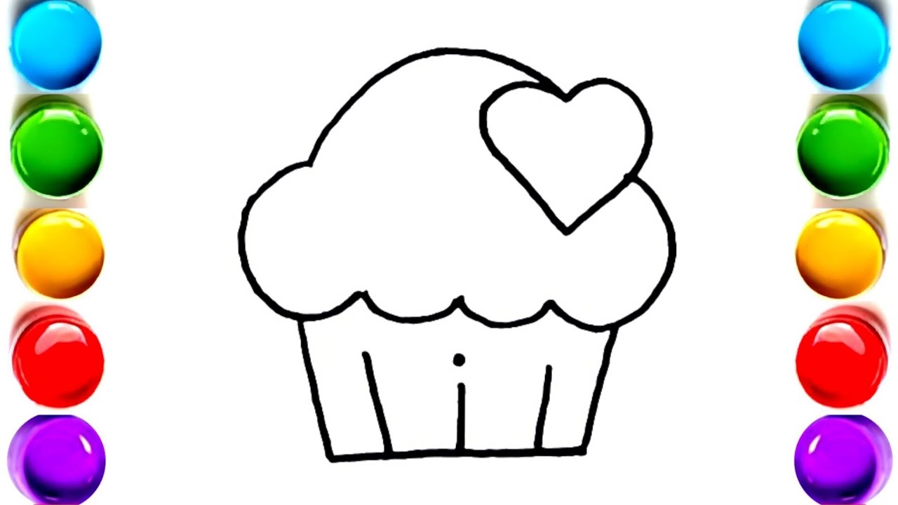 how to draw cake || easy painting and coloring cute cake - YouTube