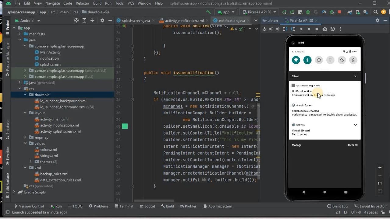 Notification in android app - YouTube