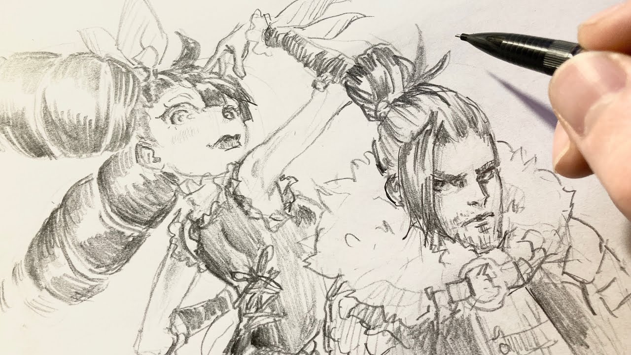 Pencil Drawing Practice In My Sketchbook | Anime Manga Sketch - YouTube