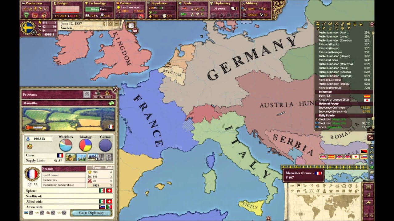 Victoria II Timelapse: Return to the Swedish Empire Part 2: WW1 - YouTube