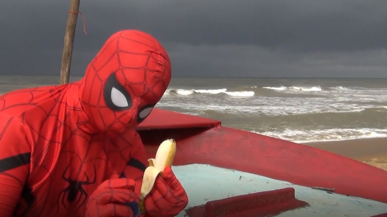 Spider Man eating Banana, Spider Man Real Life - YouTube