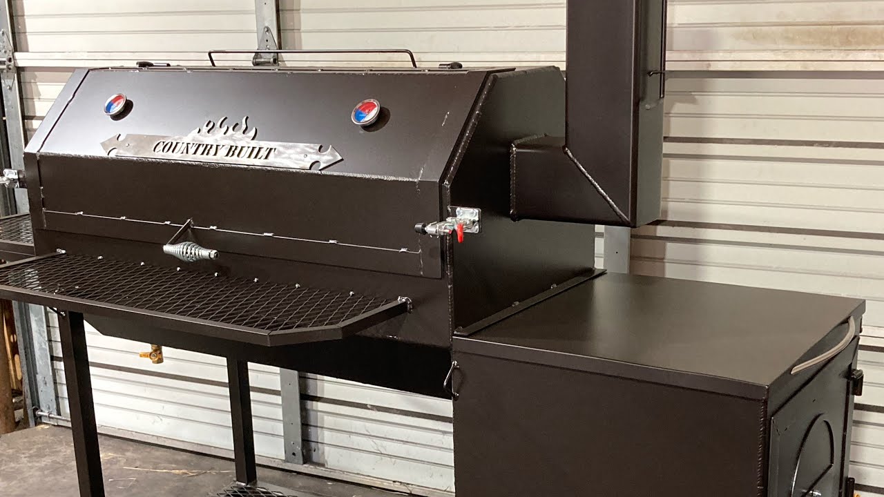 Reverse flow smokers with griddle top - YouTube