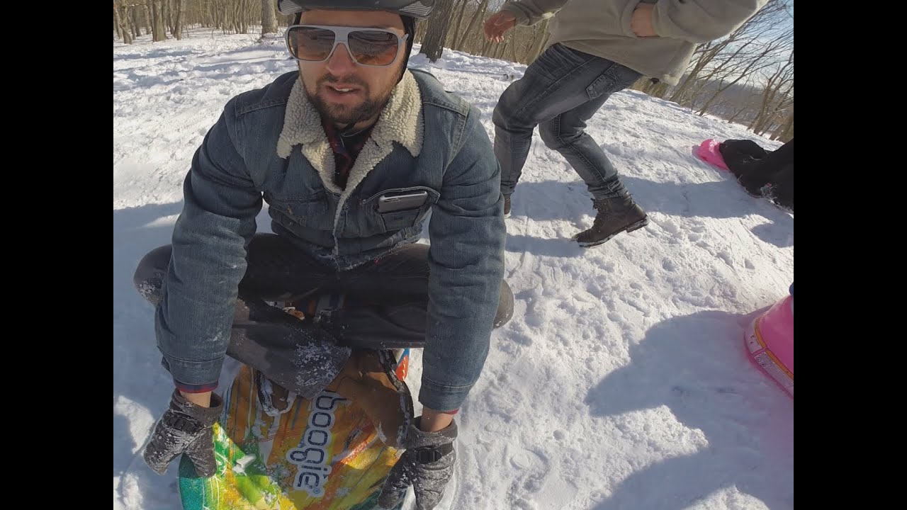 Wham-O Snowboogie Boarding at Cheesequake State Park NJ - YouTube