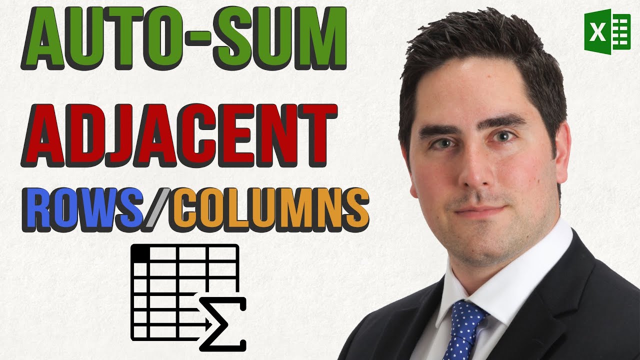 Auto Sum Adjacent Rows and Columns in Excel - YouTube