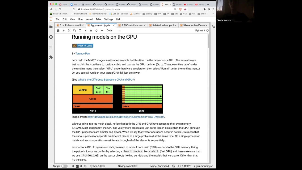 Section 10: Notebook - training with a GPU (Fundamentals of Deep ...