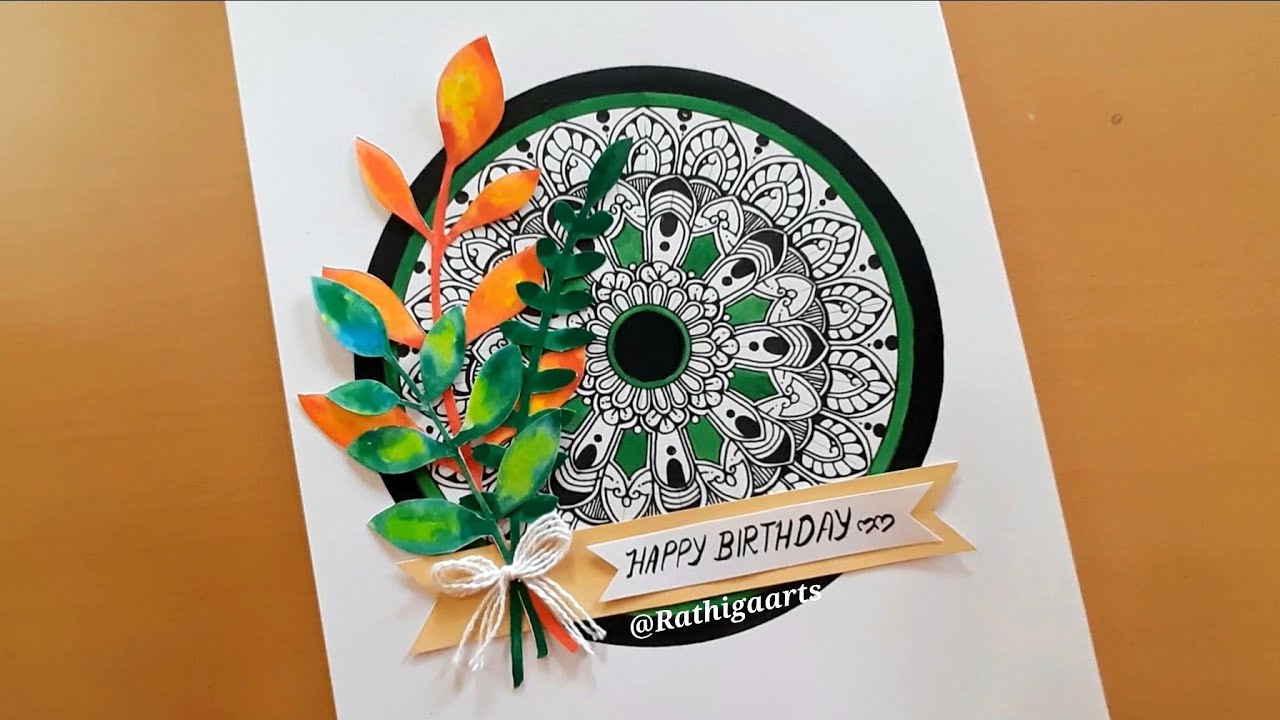 Birthday Mandala / Birthday card with Mandala/ DIY card - YouTube