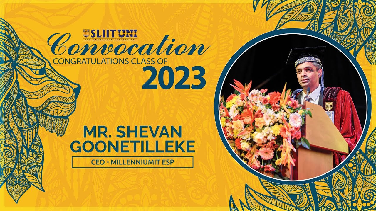 Mr. Shevan Goonathilaka Speech - SLIIT Convocation 2023 March - YouTube