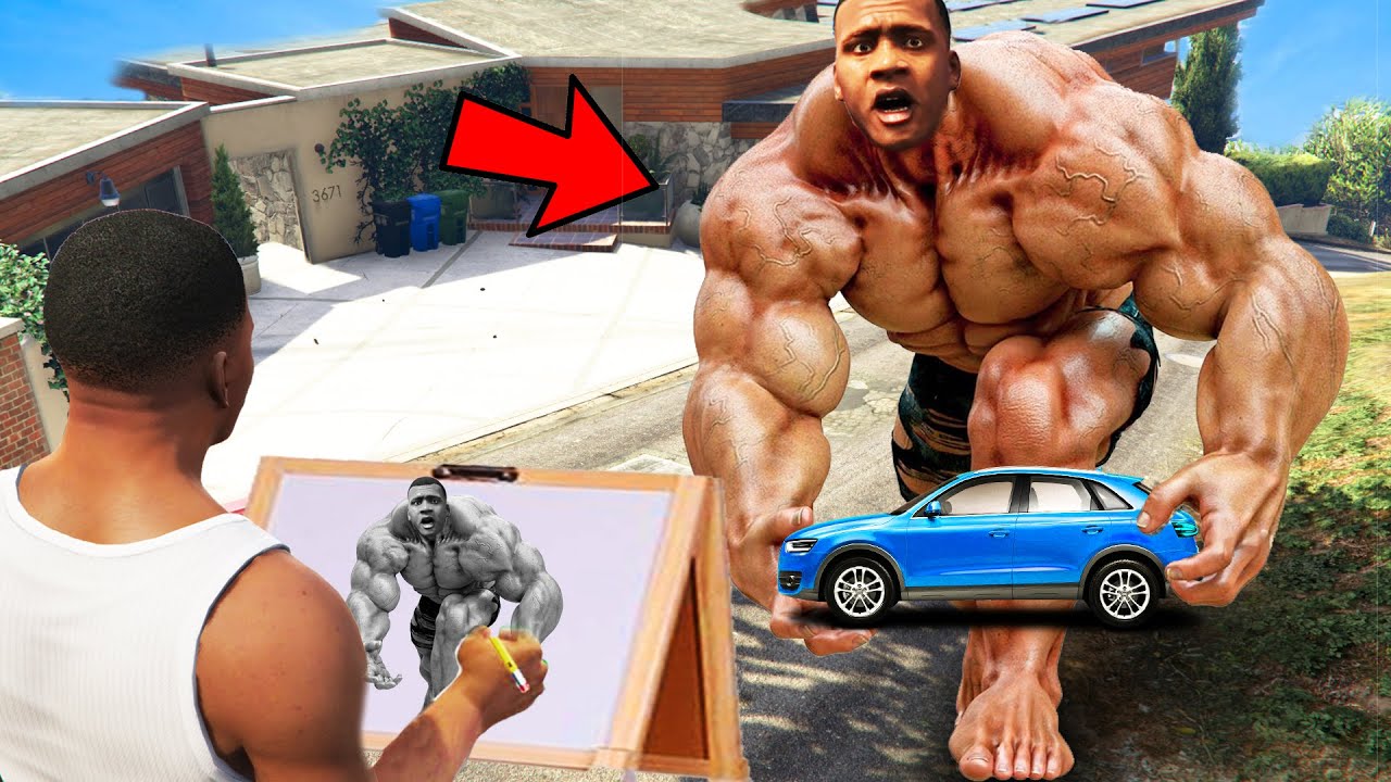 Chop Uses Magical Painting To Draw Strongest Buff Franklin ! GTA 5 new - YouTube
