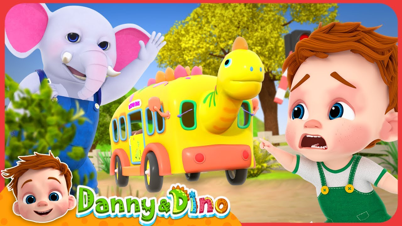 Wheels on the Dino Bus🚌🦖 | Drive with Dino | Nursery Rhymes for Kids ...