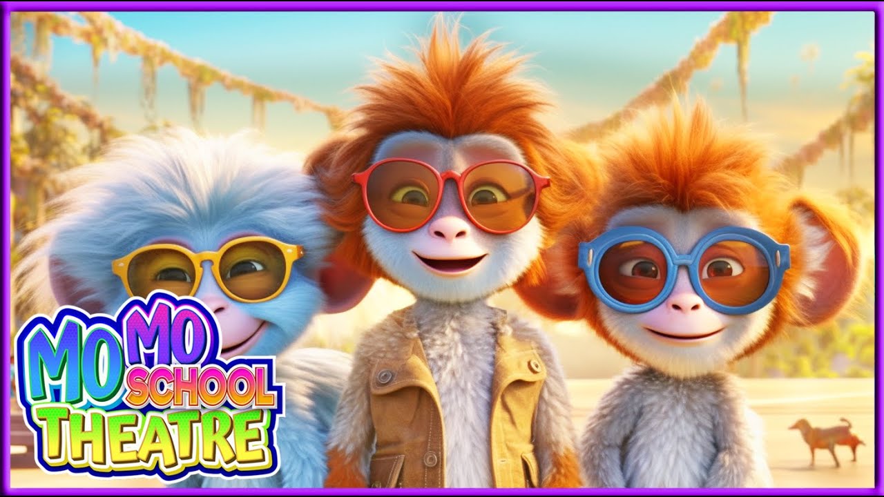 Swinging with Three Little Monkeys | Baby Shark | More Kids Songs | Momo School Theater Cartoon ...