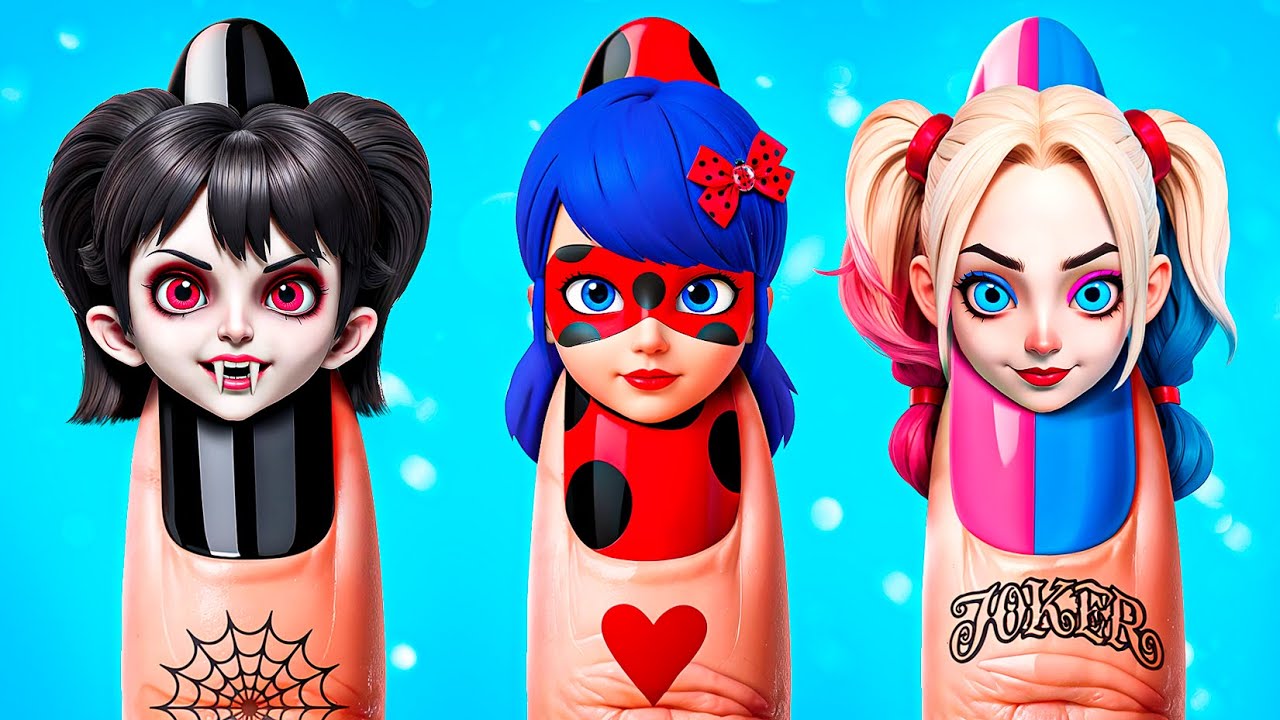 Vampire Vs LadyBug Vs Harley Quinn Beauty Makeover - YouTube