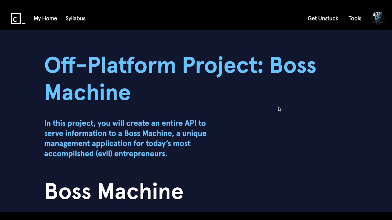 Boss Machine Project Full Tutorial - YouTube