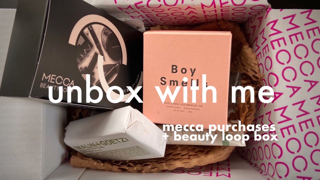 mecca unboxing: beauty loop box level 1, malin + goetz, boy smells ...