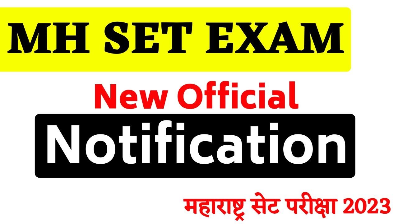 MH SET Exam Official Notification || MH SET 2023 || SET Exam Update ...