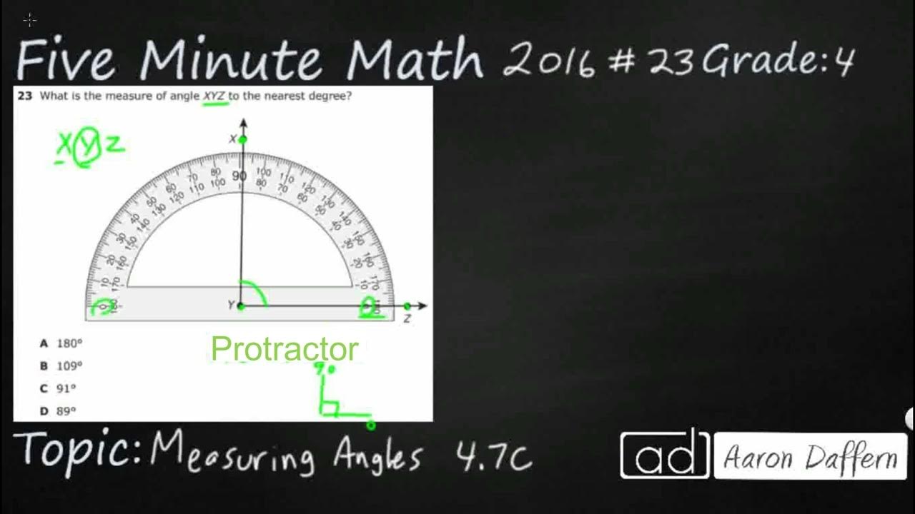 4th Grade STAAR Practice Measuring Angles (4.7C - #1) - YouTube