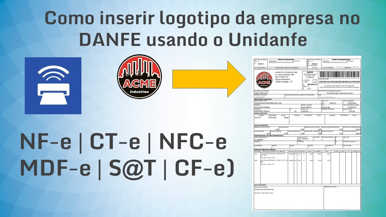 UniDANFE - Como inserir o logotipo da empresa no DANFE - YouTube