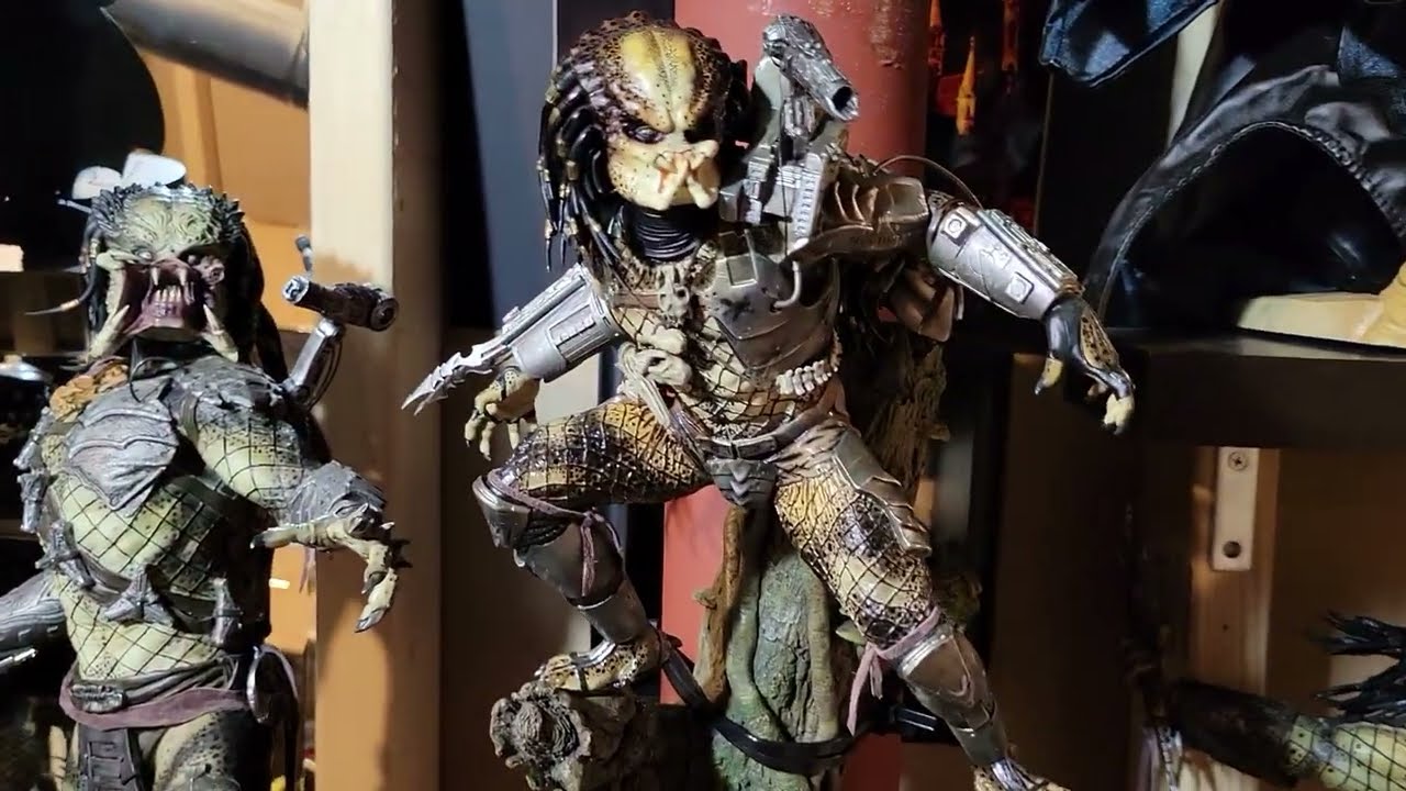 the Predator custom masks and statues - YouTube