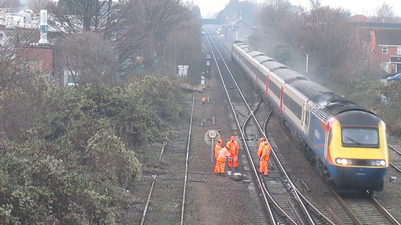 High Speed Train Passing Network Rail Civil Engineers - YouTube