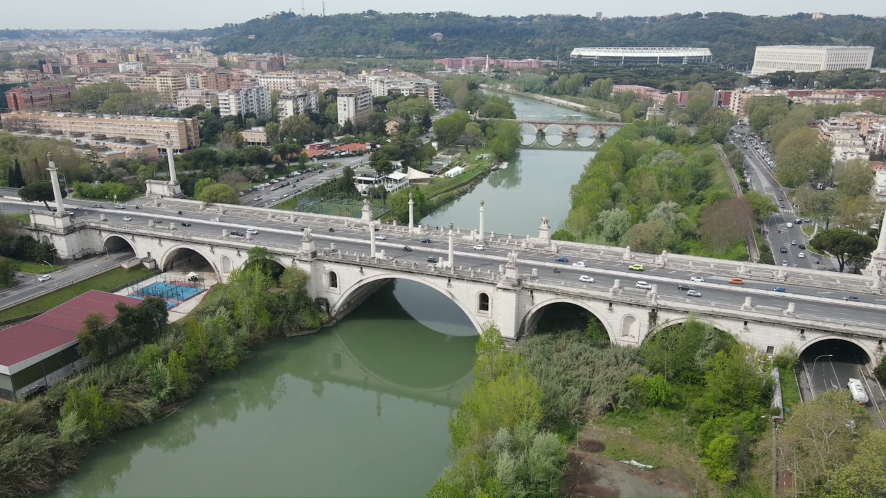 Ponte Flaminio visto dal drone in 4K - YouTube