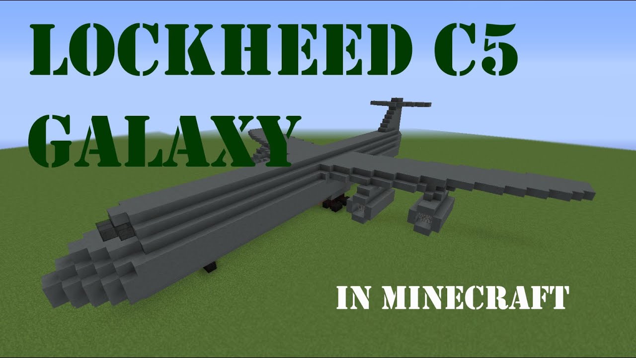 Building the Lockheed C5 Galaxy airplane in Minecraft - YouTube