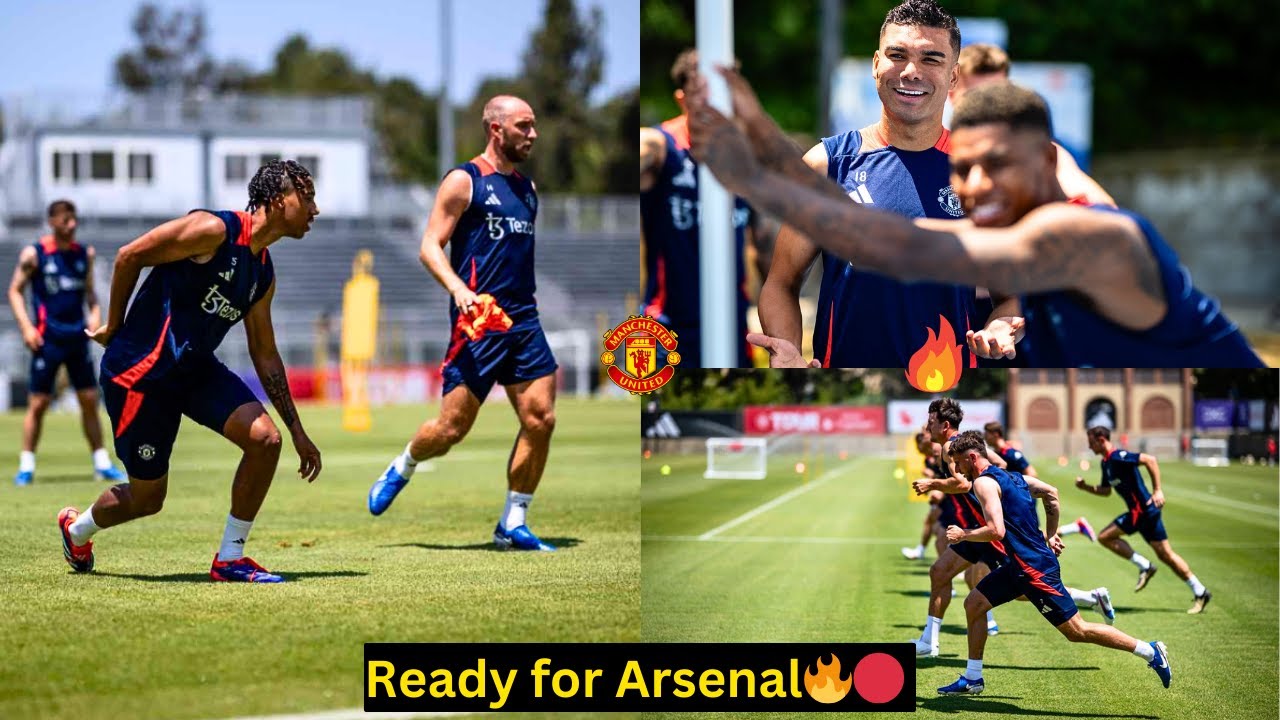 Full video🎥 Man Utd Training Today: Yoro, Hojlund, Mount in USA Tour ...