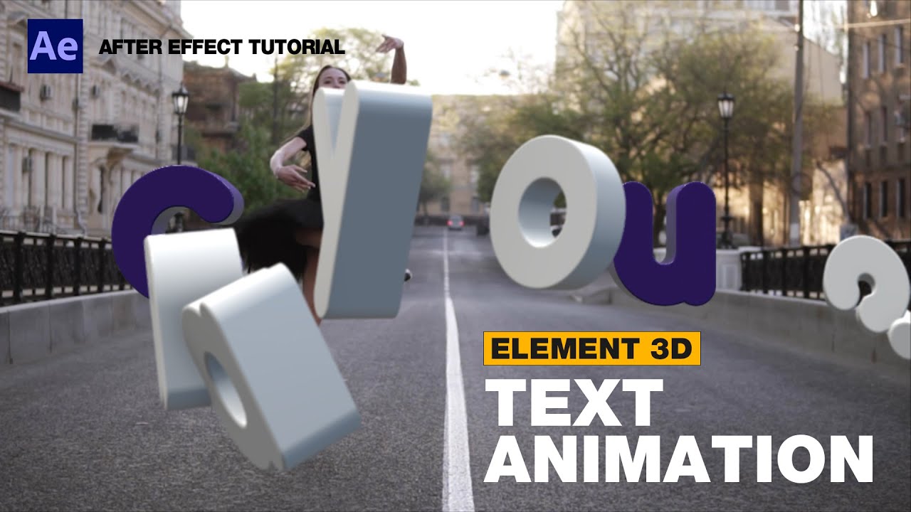 [Element 3D-10] Real Text Compositing After Effects Tutorial ㅣ 엘리먼트 3D ...