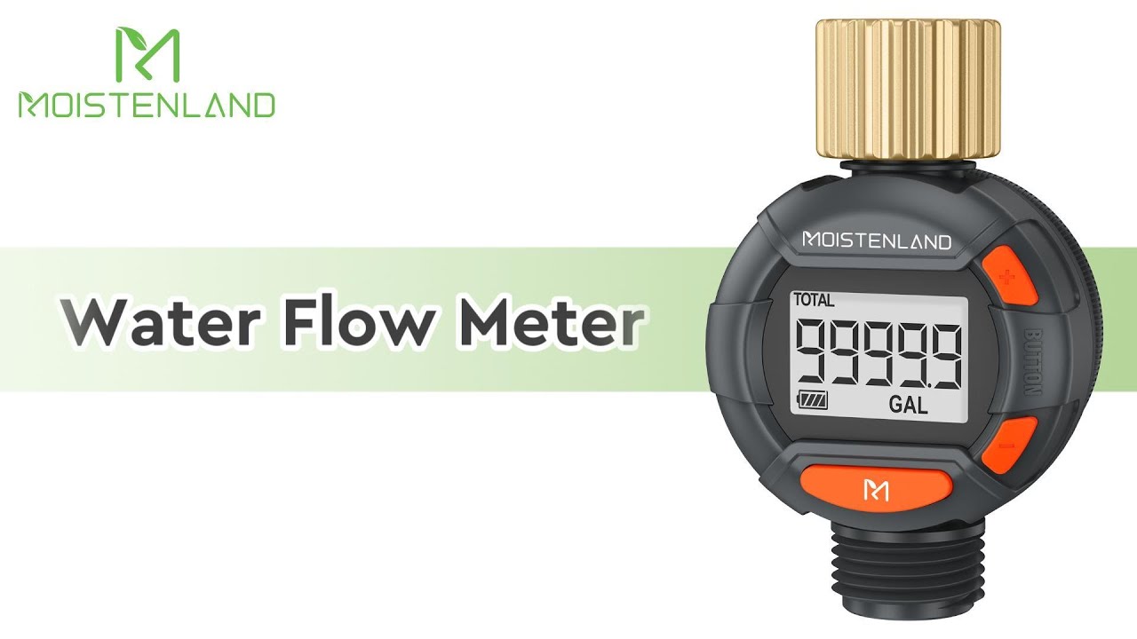 Moistenland Water Flow Meter with Brass Inlet for Garden Hose/RVs/Lawn ...