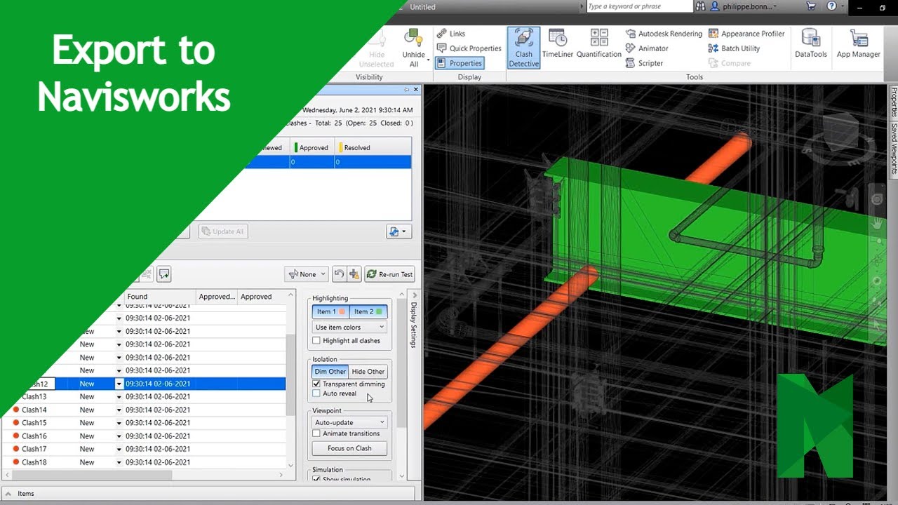 01 Export To Navisworks Youtube