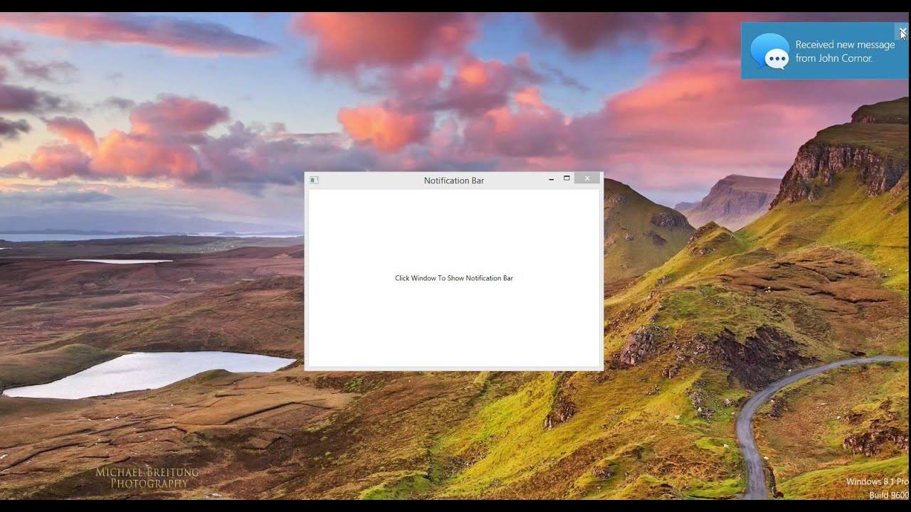 WPF Notification Bar (Windows 8 Style) - YouTube
