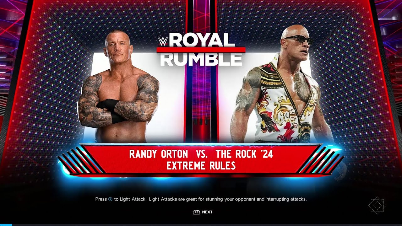 WWE 2K24 FULL MATCH — Randy Orton vs The Rock - Epic Rivalry - YouTube